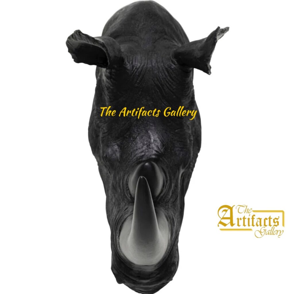 Rhino Wall Mount Trophy - Black - The Artifacts Gallery